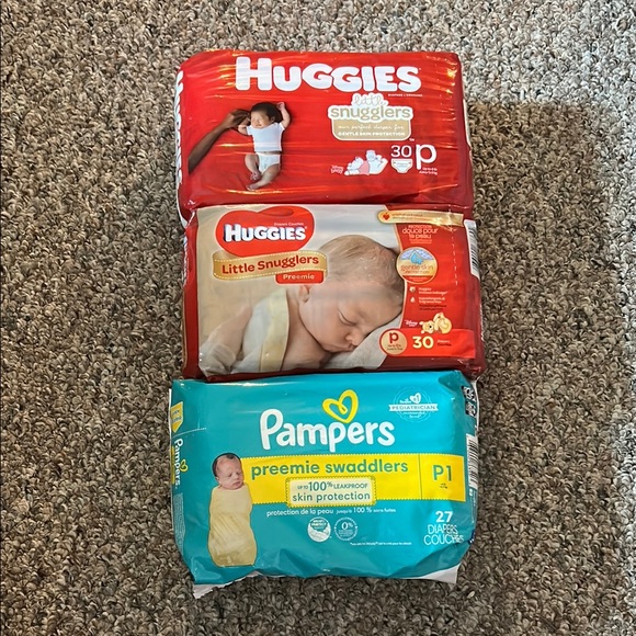 Huggies | Other | Huggies And Pampers Preemie Diaper Bundle 87 Count ...